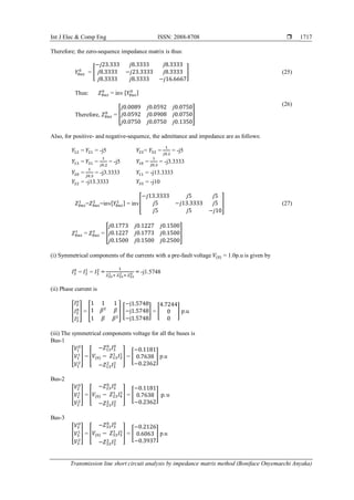 Transmission line short circuit analysis by impedance matrix method | PDF