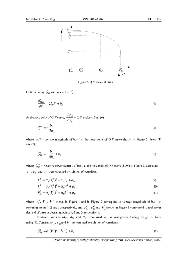 Online monitoring of voltage stability margin using PMU measurements | PDF
