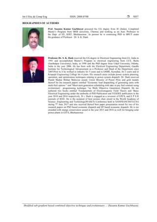 Modified sub-gradient based combined objective technique and evolutionary programming approach ...