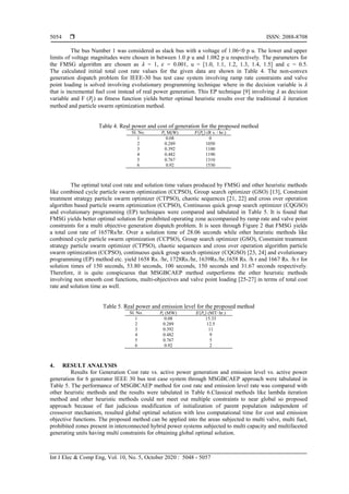 Modified sub-gradient based combined objective technique and evolutionary programming approach ...
