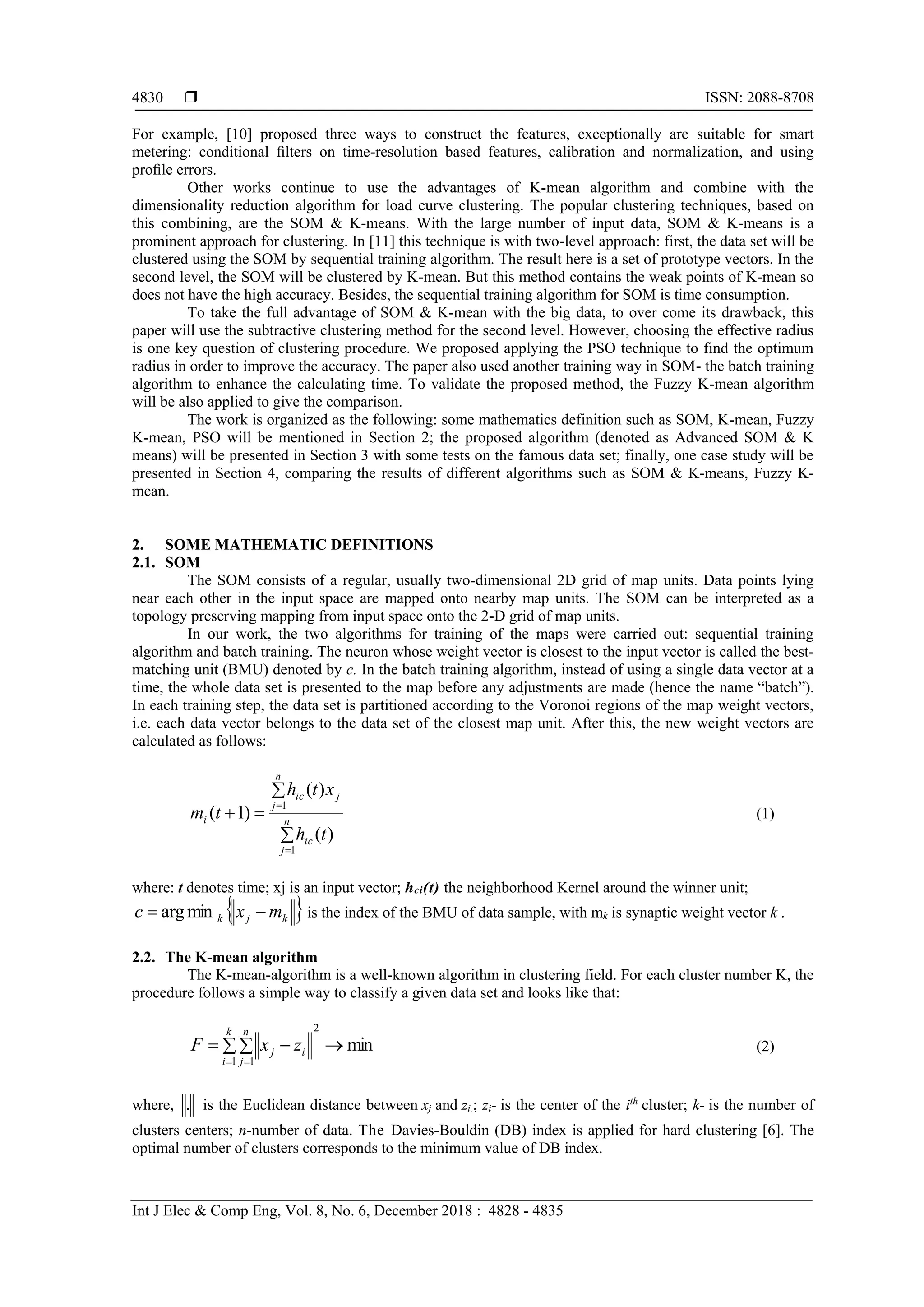 Advanced SOM & K Mean Method for Load Curve Clustering | PDF