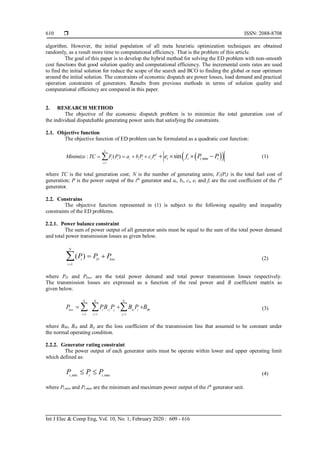 Hybrid method for solving the non smooth cost function economic dispatch problem | PDF