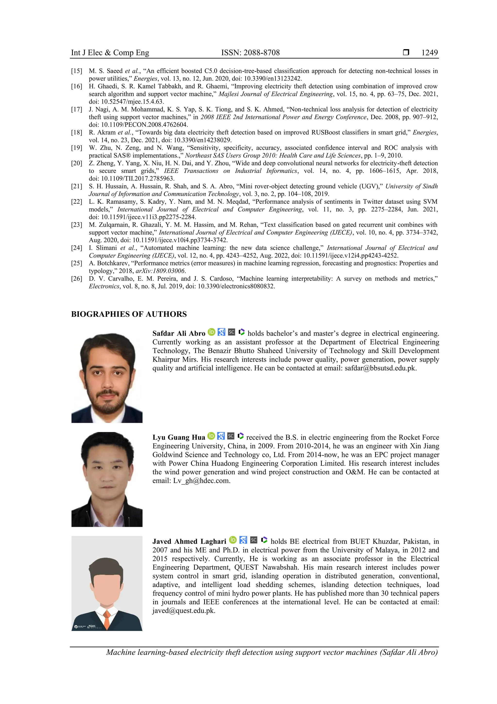 Machine Learning Based Electricity Theft Detection Using Support Vector
