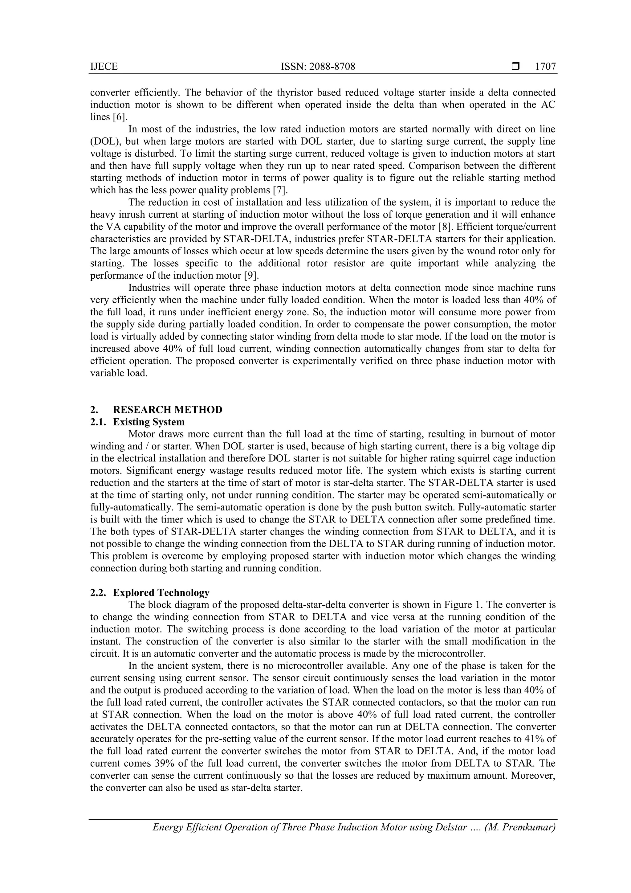 Energy Efficient Operation of Three Phase Induction Motor using Delstar ...