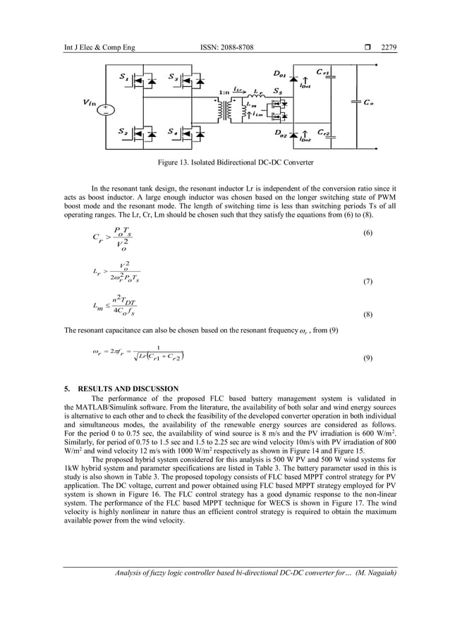 Analysis of fuzzy logic controller based bi-directional DC-DC converter for battery energy ...