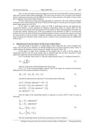 Intelligent Automatic Extraction of Canine Cataract Object with Dynamic Controlled Fuzzy C-Means ...