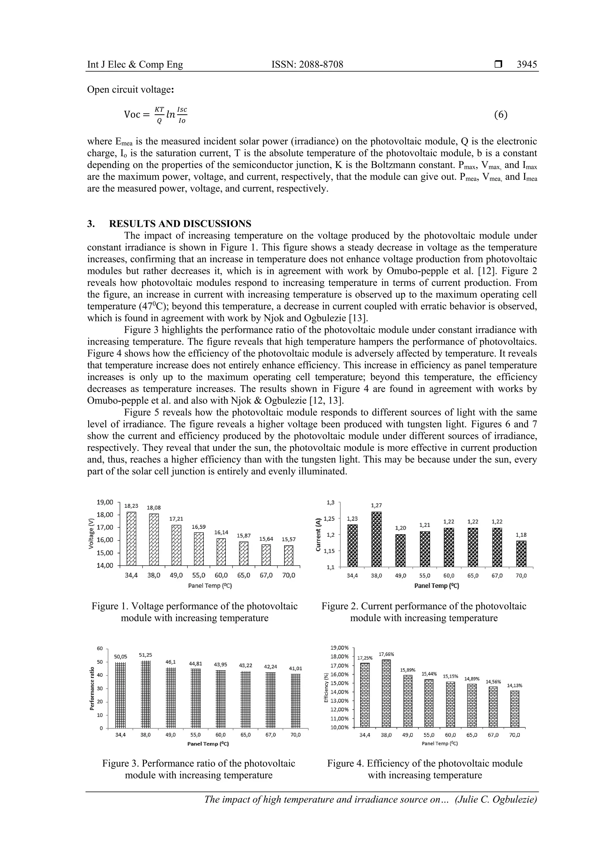 The impact of high temperature and irradiance source on the efficiency of polycrystalline ...