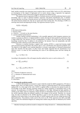 Machine learning for prediction models to mitigate the voltage ...