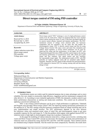 Direct torque control of IM using PID controller | PDF