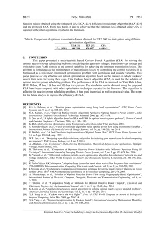 Optimal Reactive Power Scheduling Using Cuckoo Search Algorithm | PDF