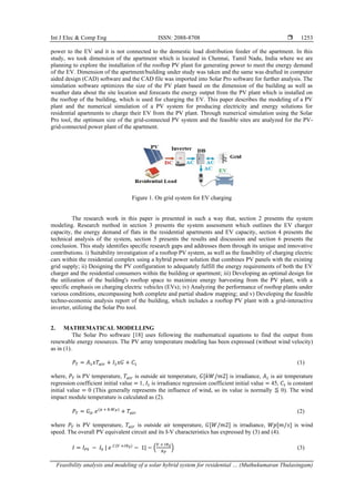 Feasibility analysis and modeling of a solar hybrid system for residential electric vehicle ...