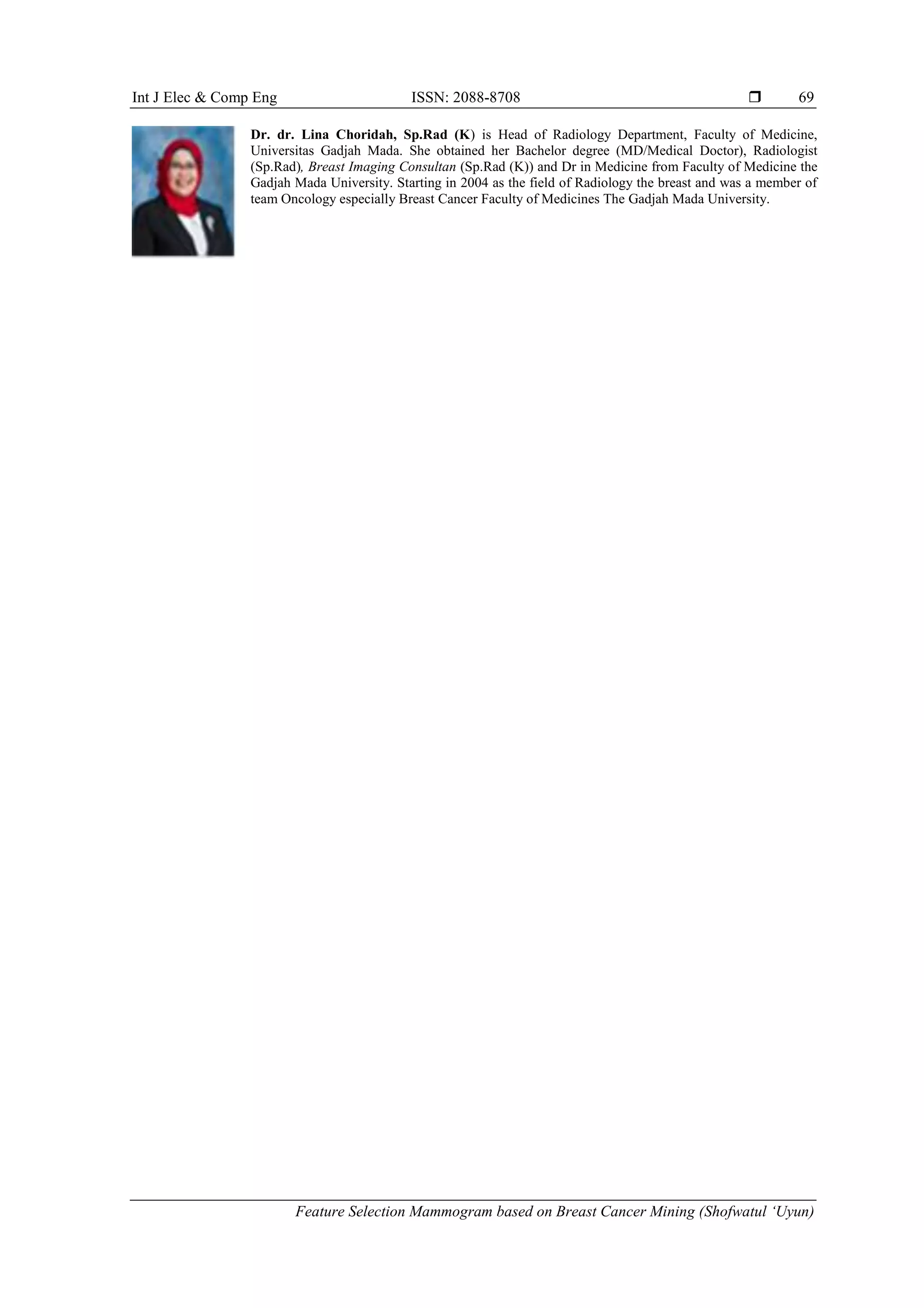 Feature Selection Mammogram based on Breast Cancer Mining | PDF