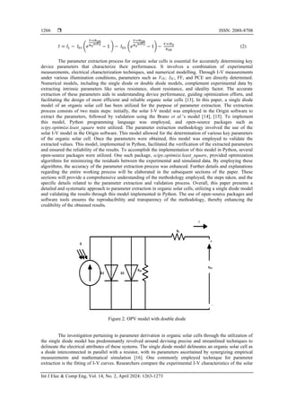 Optimized parameter extraction techniques for enhanced performance evaluation of organic solar ...