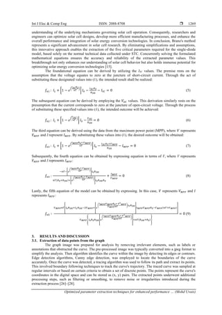 Optimized parameter extraction techniques for enhanced performance evaluation of organic solar ...