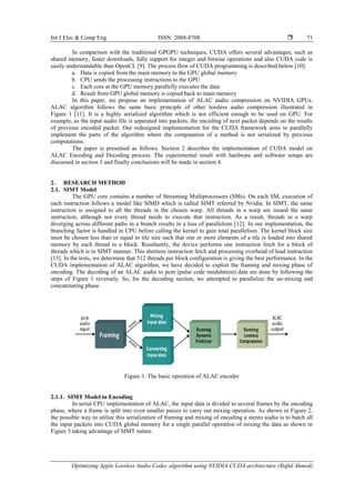 Optimizing Apple Lossless Audio Codec Algorithm using NVIDIA CUDA Architecture | PDF