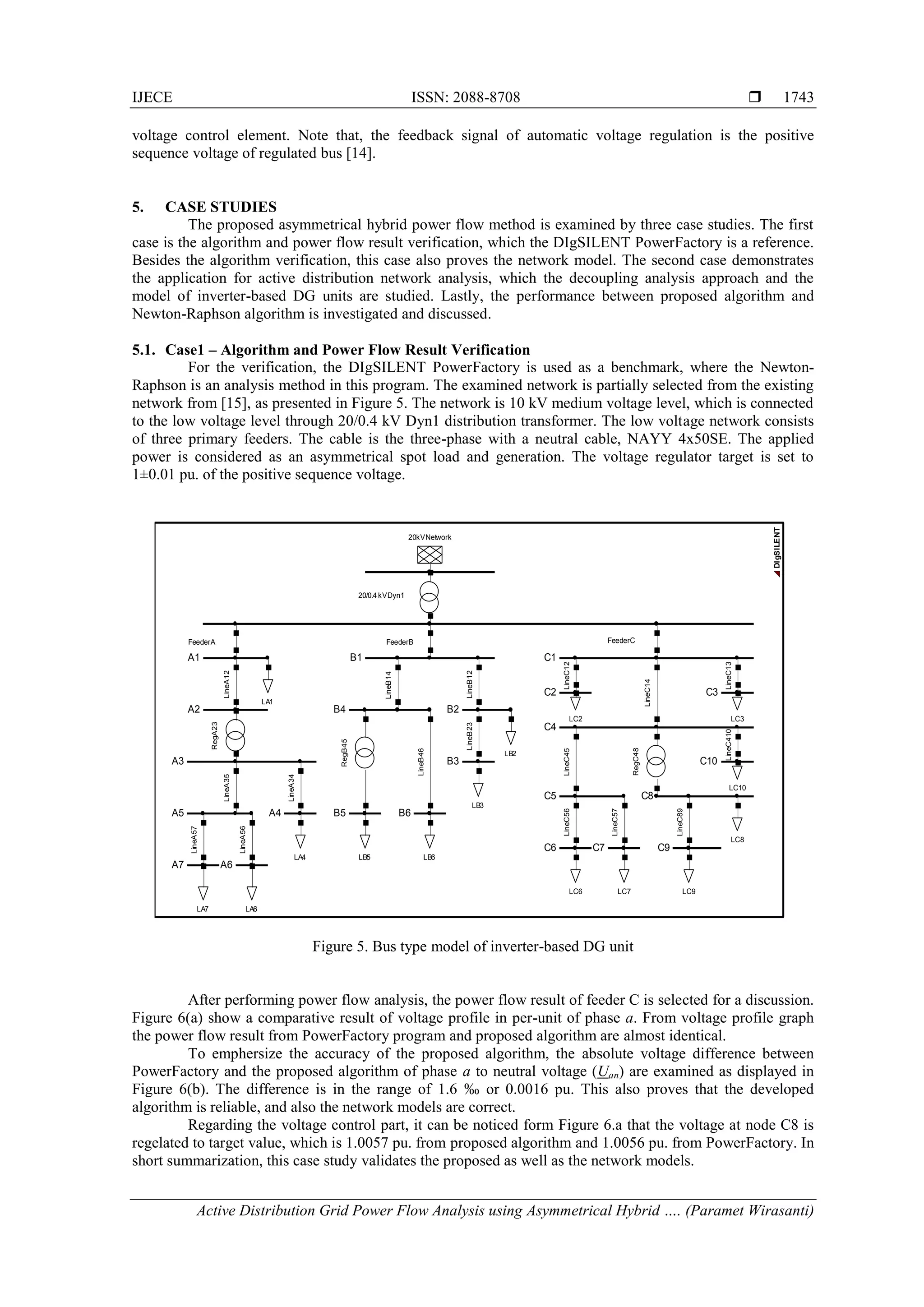 Active Distribution Grid Power Flow Analysis using Asymmetrical Hybrid Technique | PDF