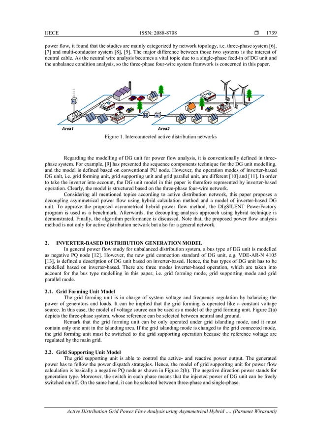 Active Distribution Grid Power Flow Analysis using Asymmetrical Hybrid Technique | PDF