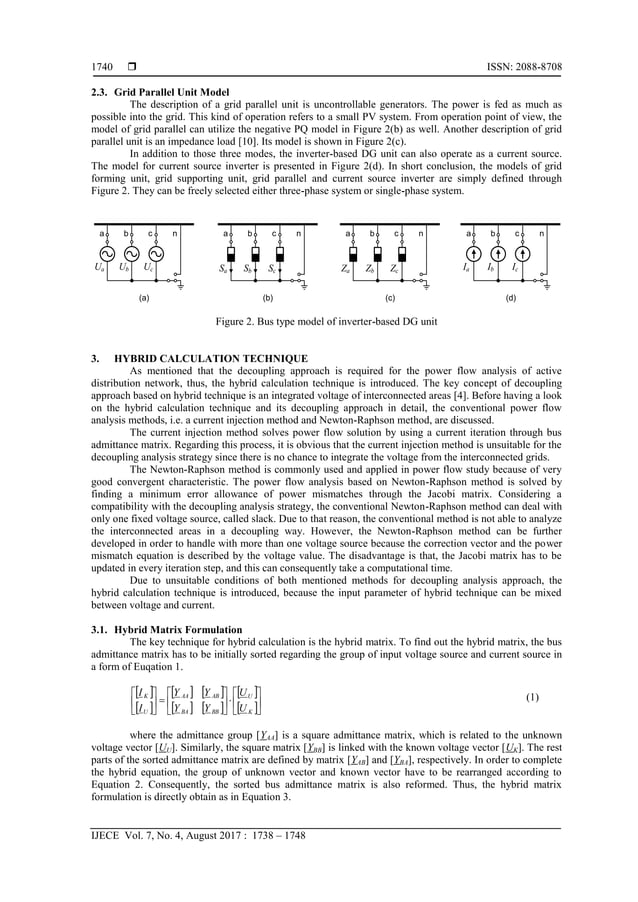 Active Distribution Grid Power Flow Analysis using Asymmetrical Hybrid Technique | PDF
