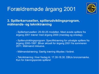Årgang 2001 Forældremøde | PPT