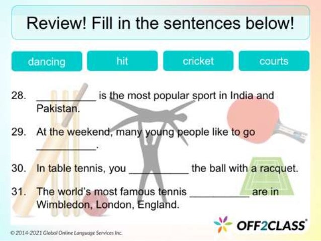 A Vocabulary ESL Lesson Plan On Sports And Leisure | PPTX