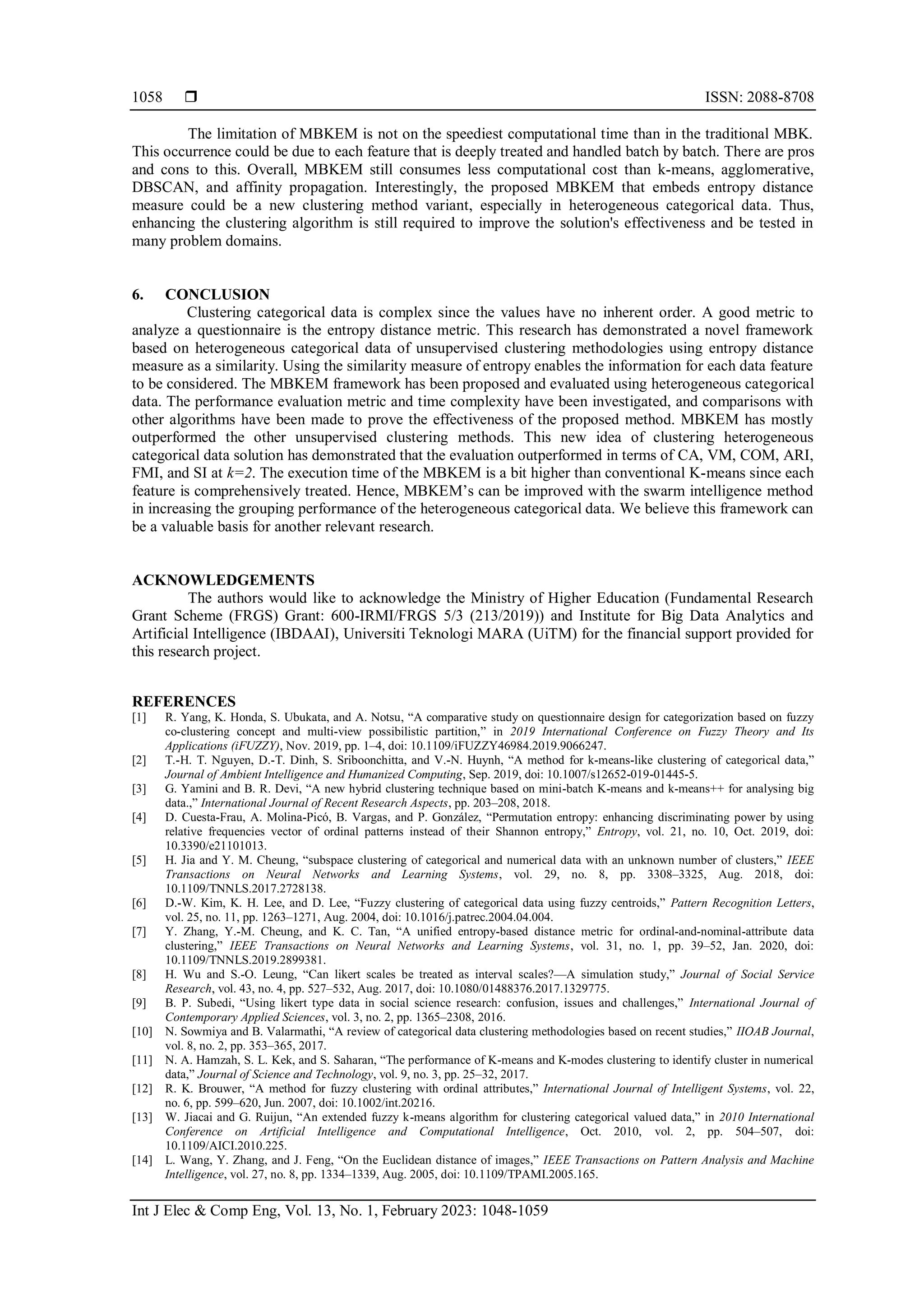 Clustering heterogeneous categorical data using enhanced mini batch K-means with entropy ...