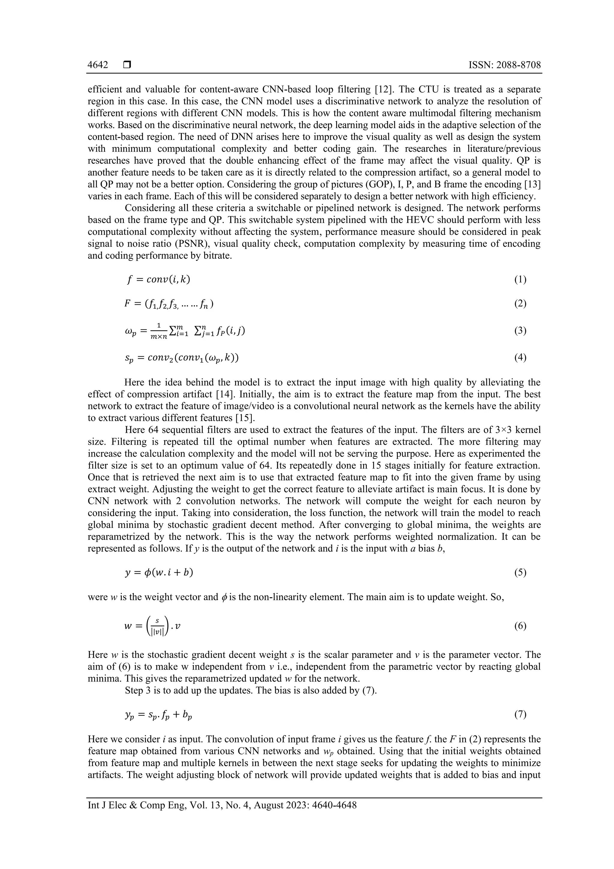 Deep Learning Based Switchable Network For In Loop Filtering In High Efficiency Video Coding Pdf 7637