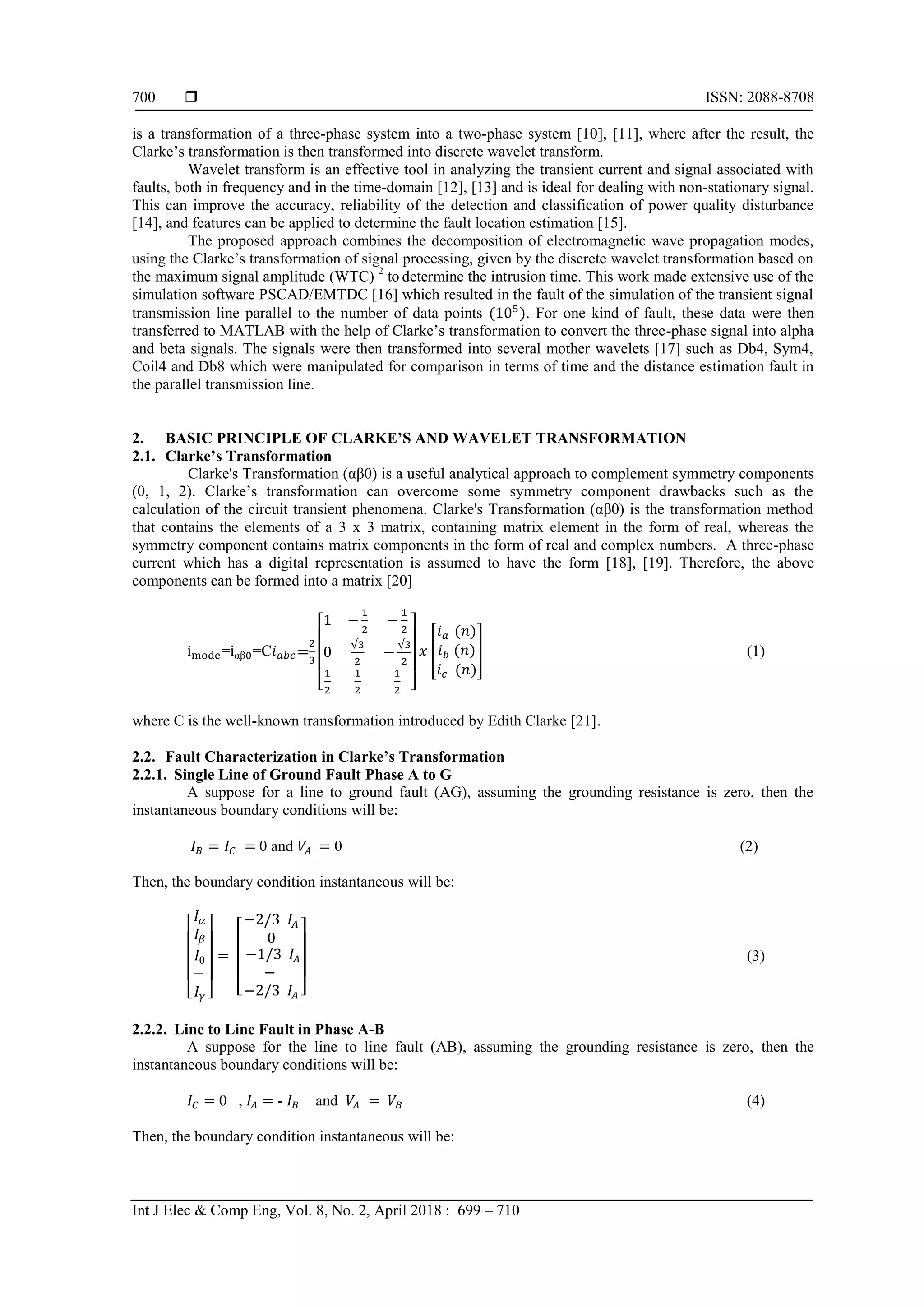 Algorithm For Fault Location And Classification On Parallel Transmission Line Using Wavelet