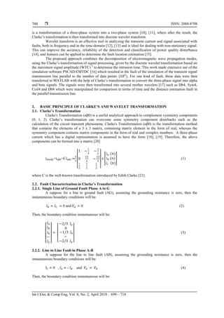 Algorithm for Fault Location and Classification on Parallel Transmission Line using Wavelet ...