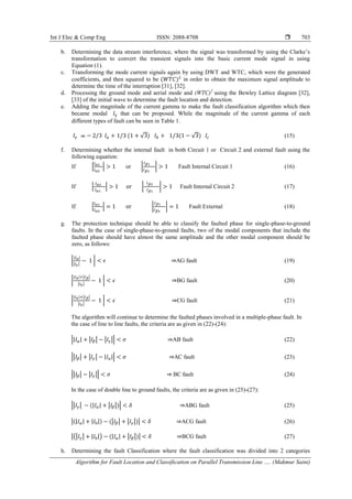 Algorithm for Fault Location and Classification on Parallel Transmission Line using Wavelet ...
