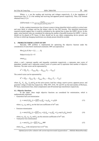 Optimal power flow solution with current injection model of generalized ...
