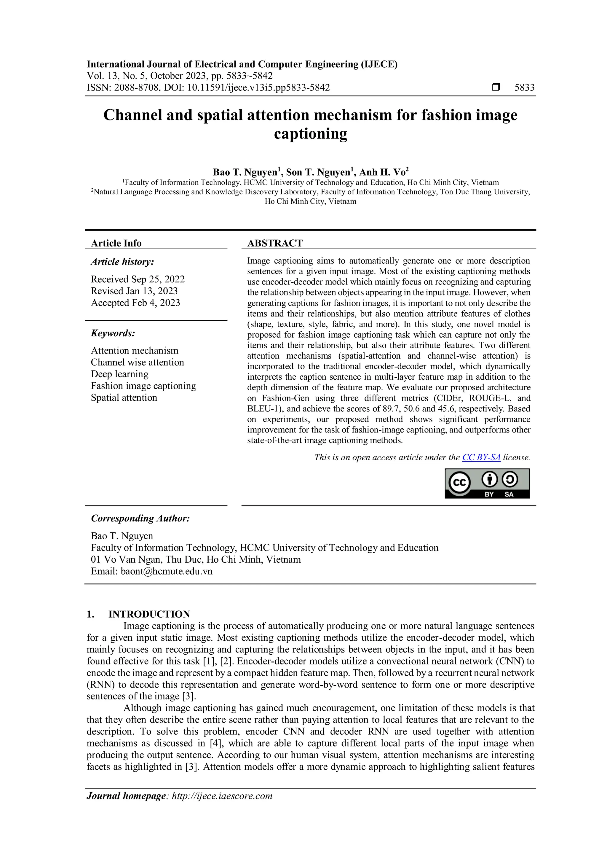 Channel and spatial attention mechanism for fashion image captioning | PDF | Photo Editing ...