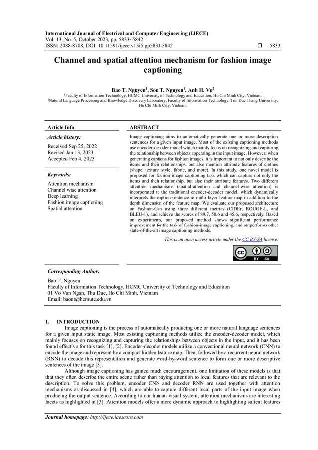 Channel and spatial attention mechanism for fashion image captioning | PDF | Photo Editing ...