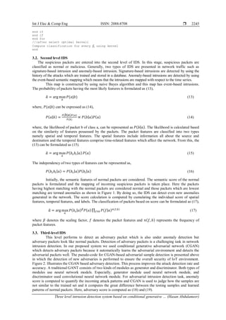 Three level intrusion detection system based on conditional generative adversarial network | PDF
