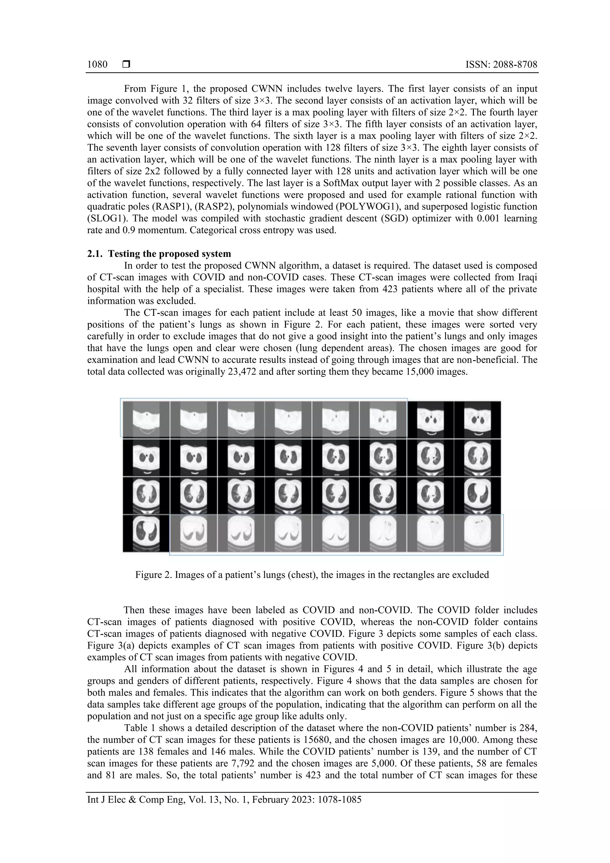 Classification of COVID-19 from CT chest images using convolutional wavelet neural network | PDF