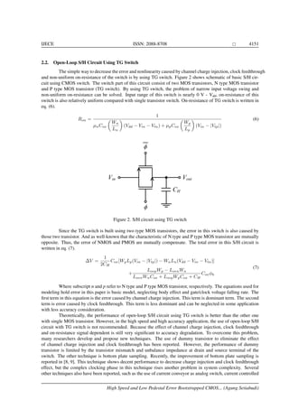 High Speed and Low Pedestal Error Bootstrapped CMOS Sample and Hold ...