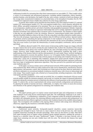 Optimal artificial neural network configurations for hourly solar irradiation estimation | PDF
