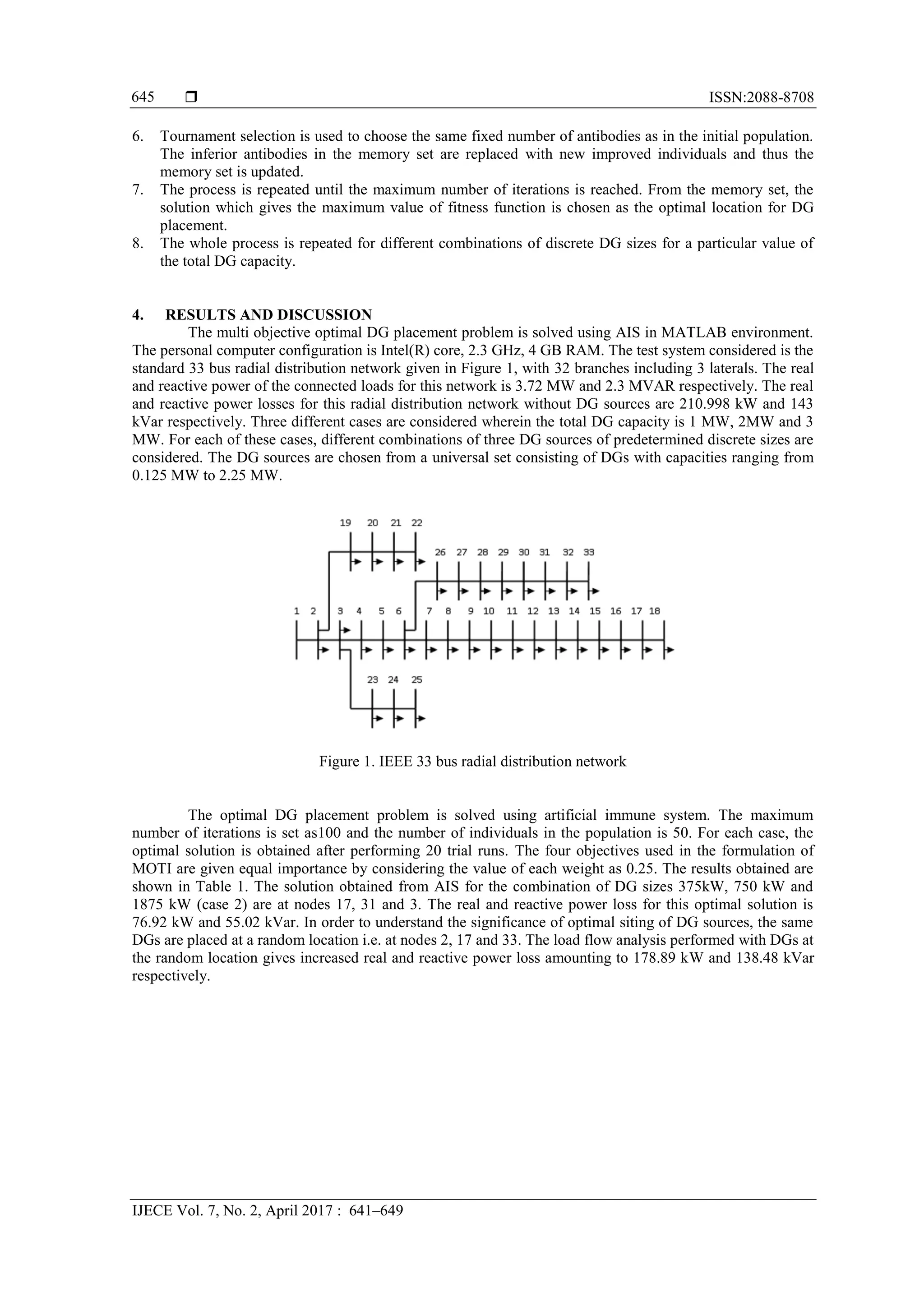 Optimal Siting Of Distributed Generators In A Distribution Network
