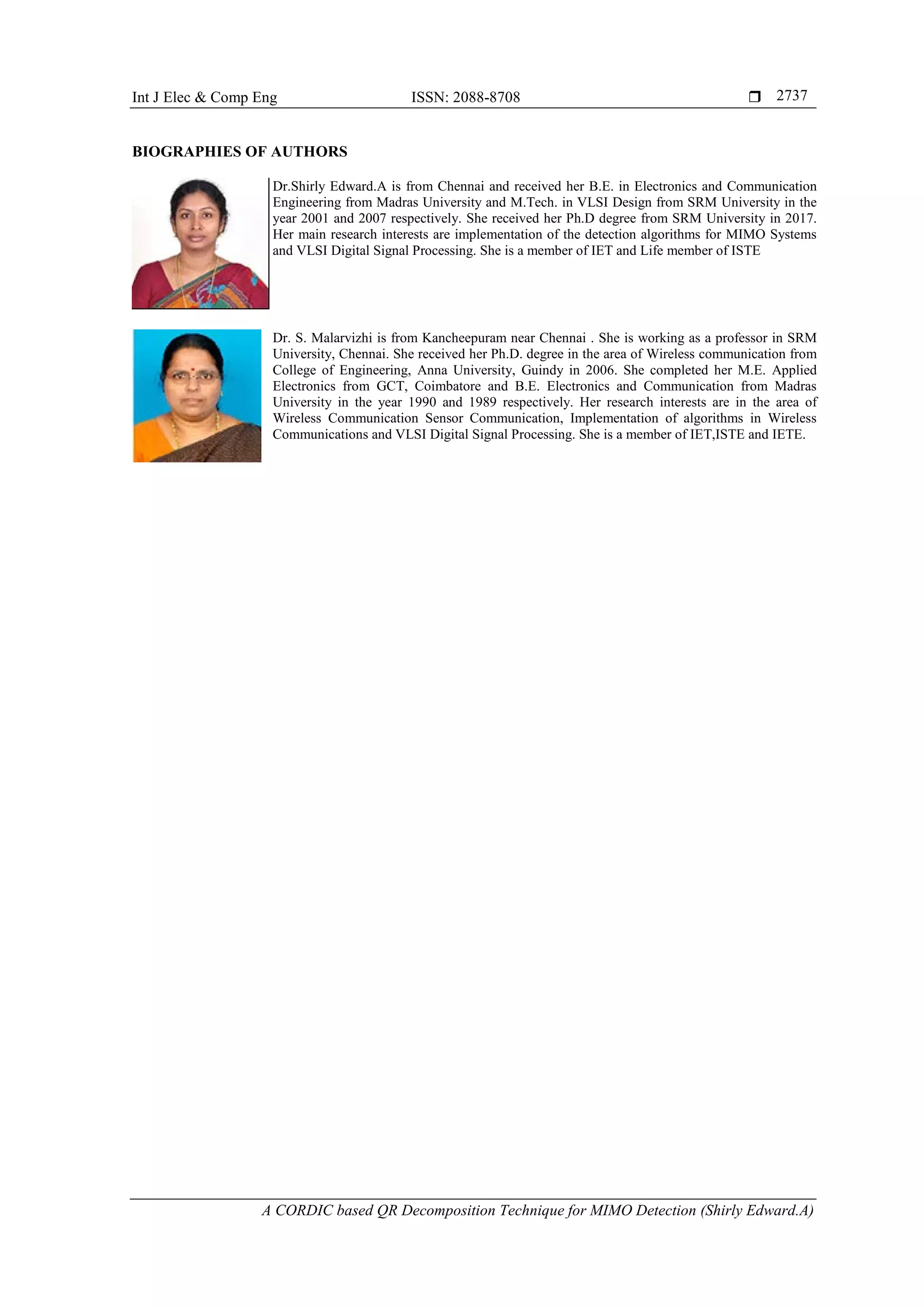 A Cordic Based Qr Decomposition Technique For Mimo Detection Pdf