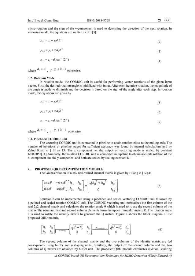 A Cordic Based Qr Decomposition Technique For Mimo Detection Pdf