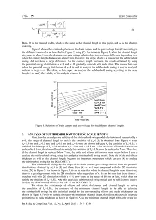 Subthreshold swing model using scale length for sub-10 nm junction-based double-gate MOSFETs | PDF