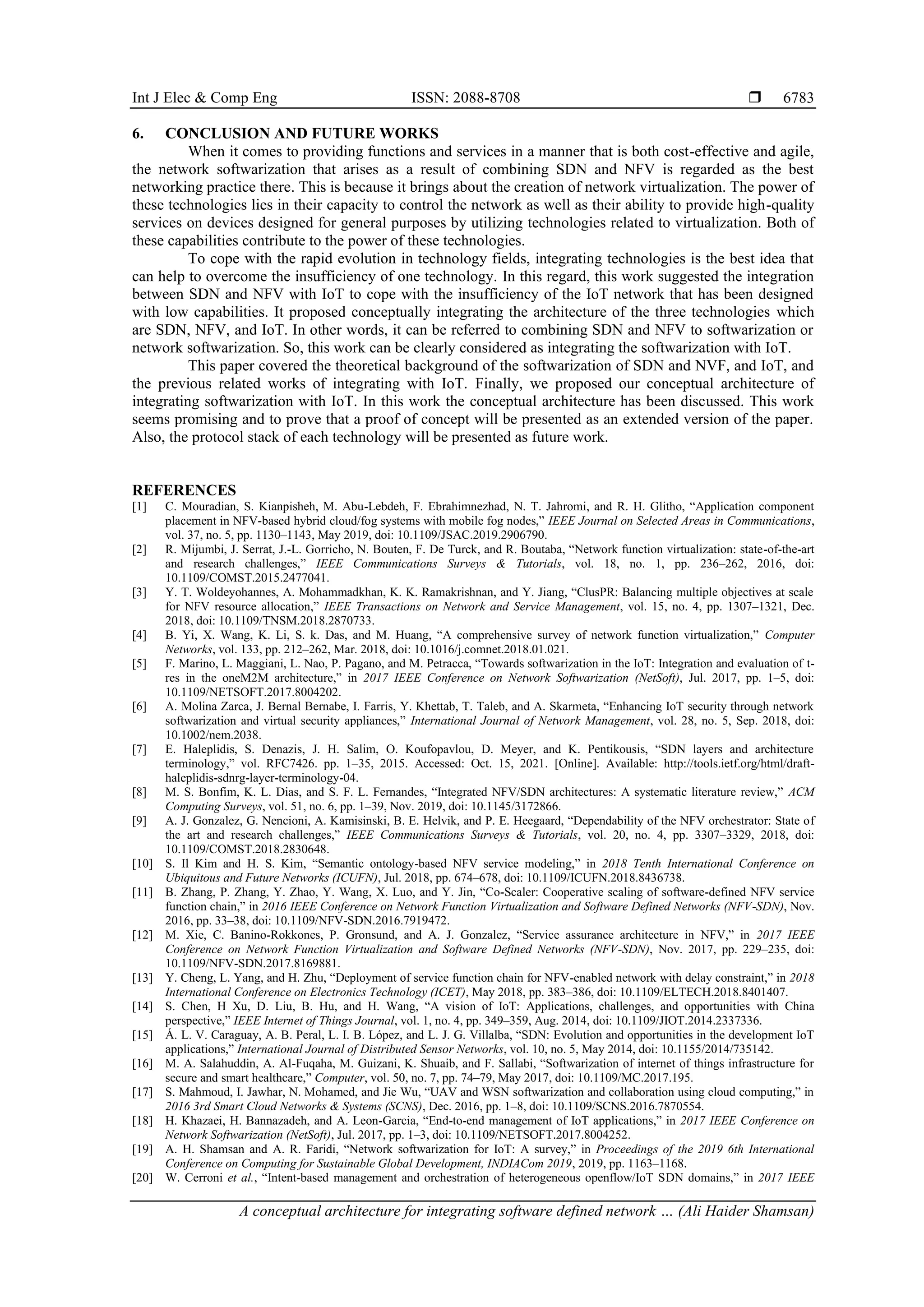 A Conceptual Architecture For Integrating Software Defined Network And