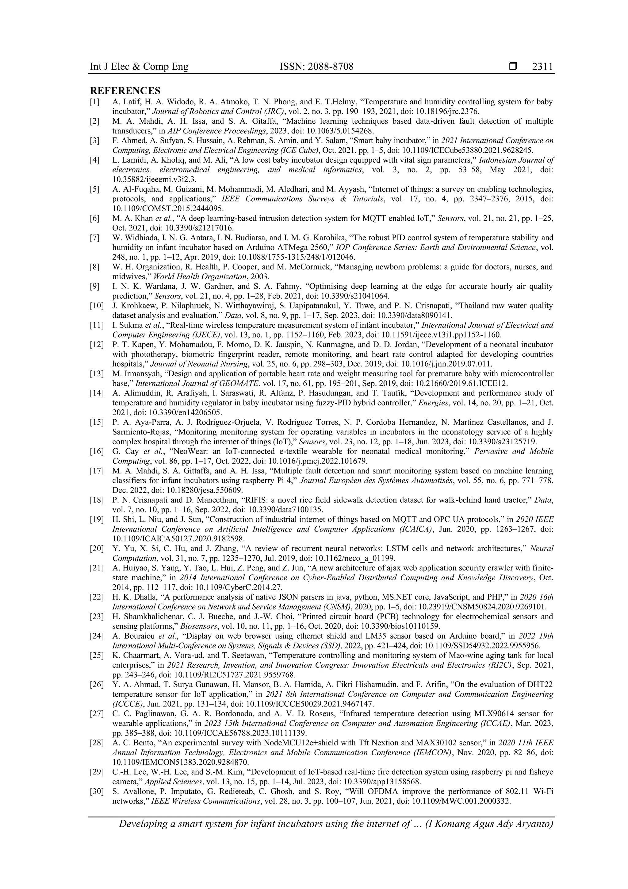 Developing a smart system for infant incubators using the internet of ...