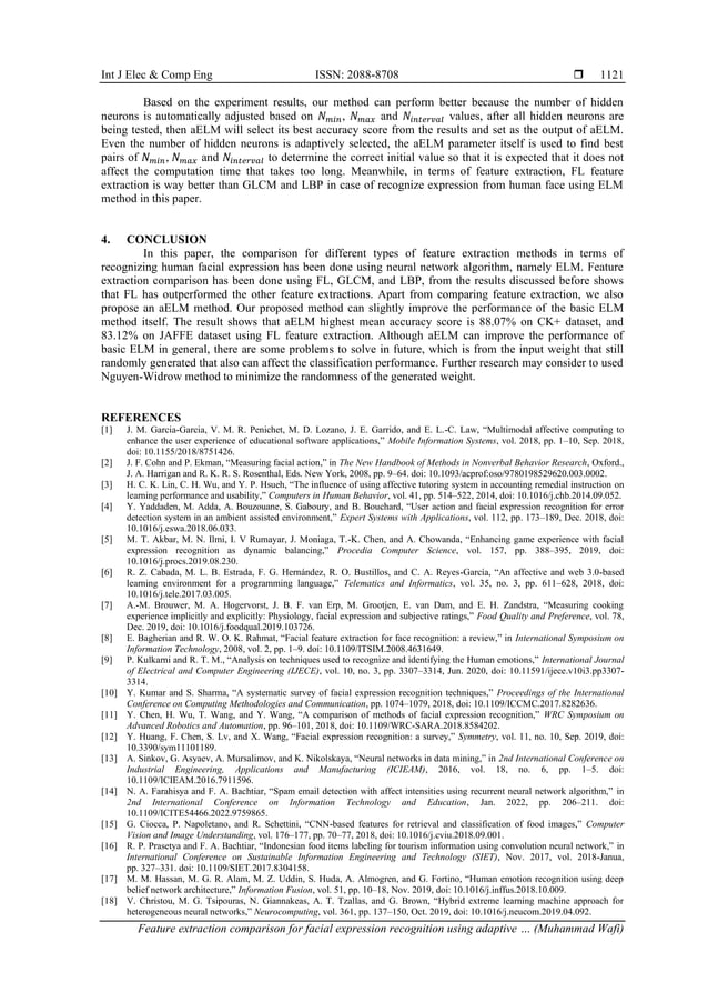 Feature Extraction Comparison For Facial Expression Recognition Using Adaptive Extreme Learning