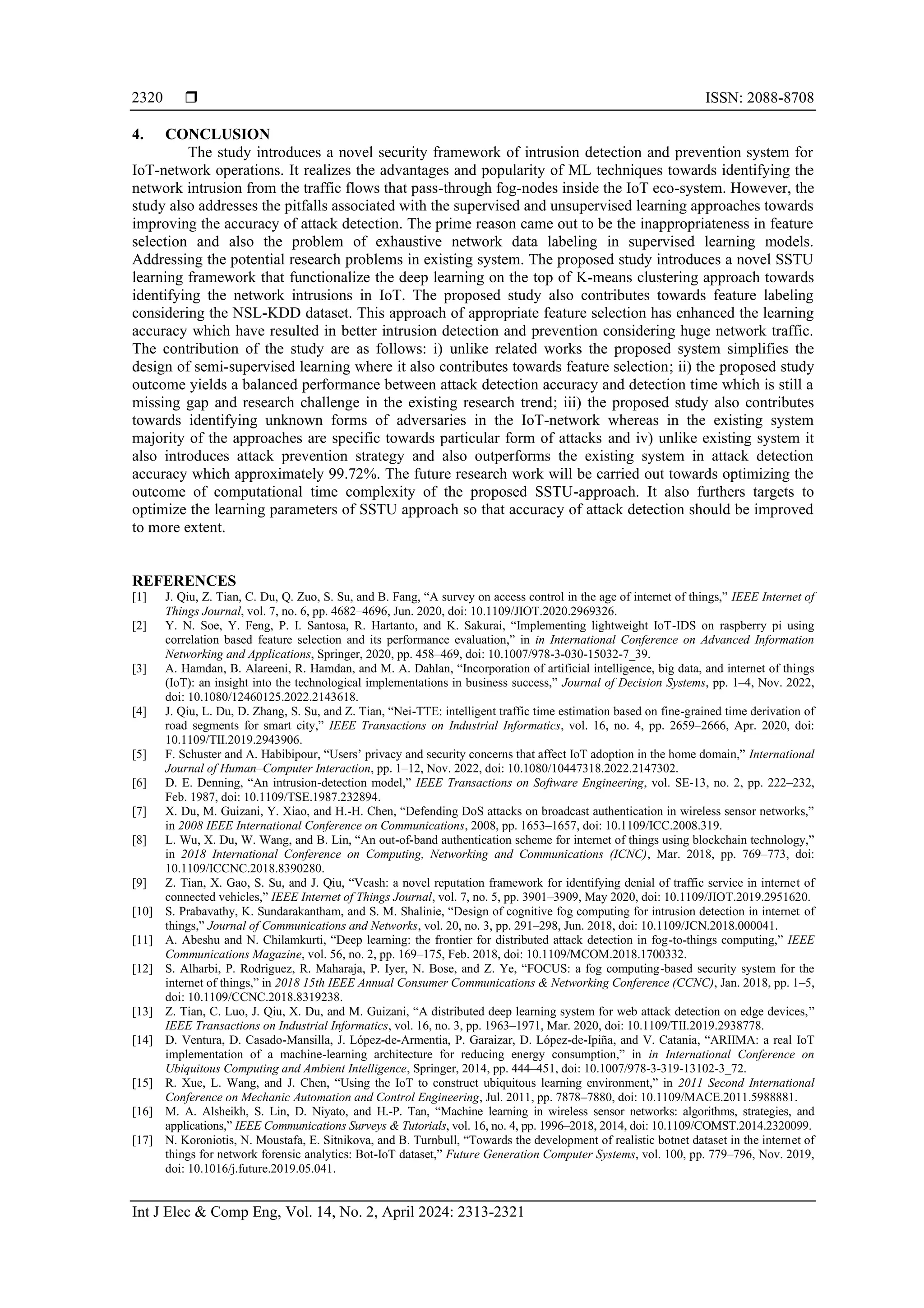 An Efficient Security Framework For Intrusion Detection And Prevention In Internet Of Things