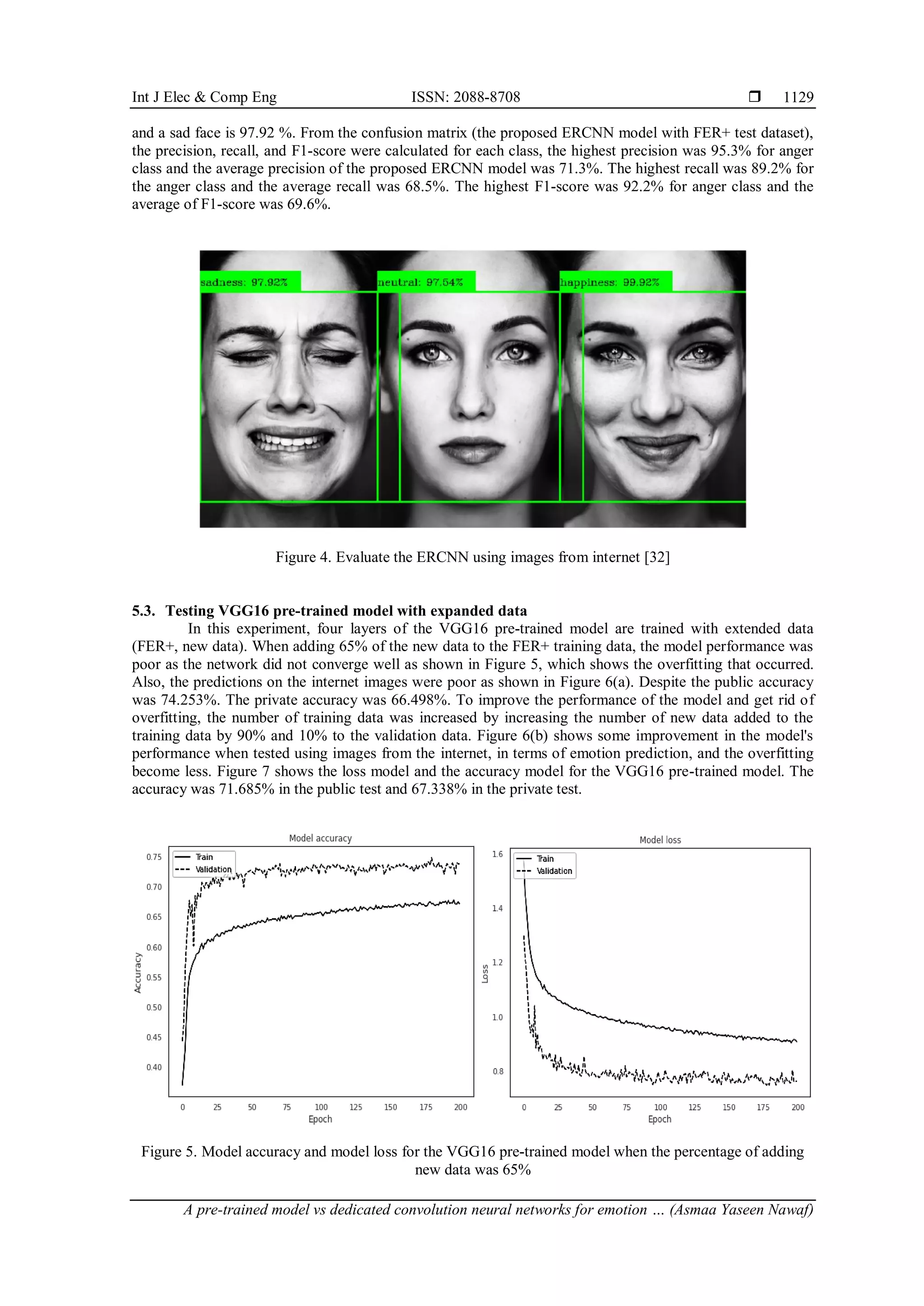 A pre-trained model vs dedicated convolution neural networks for emotion recognition | PDF ...
