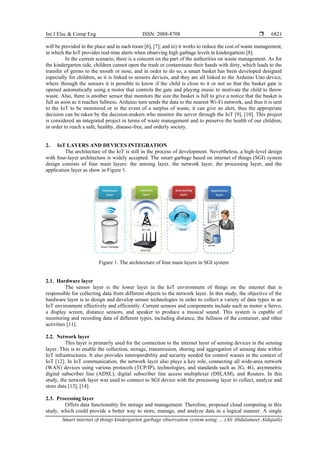 Smart internet of things kindergarten garbage observation system using Arduino uno | PDF