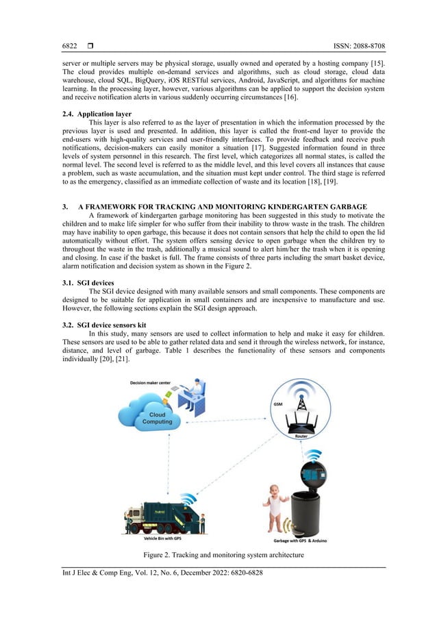 Smart internet of things kindergarten garbage observation system using Arduino uno | PDF