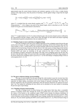 Accurate leakage current models for MOSFET nanoscale devices | PDF | Physics | Science