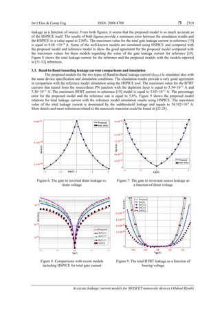 Accurate leakage current models for MOSFET nanoscale devices | PDF | Physics | Science