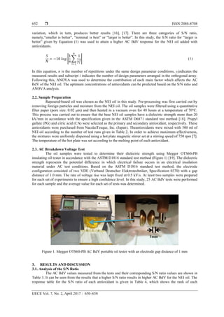 Dielectric Strength Improvement of Natural Ester Insulation Oil via ...